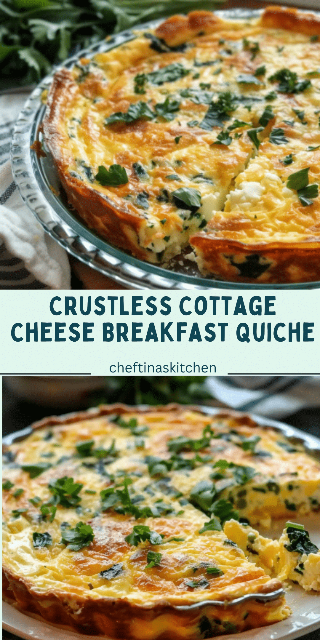 Crustless Cottage Cheese Breakfast Quiche