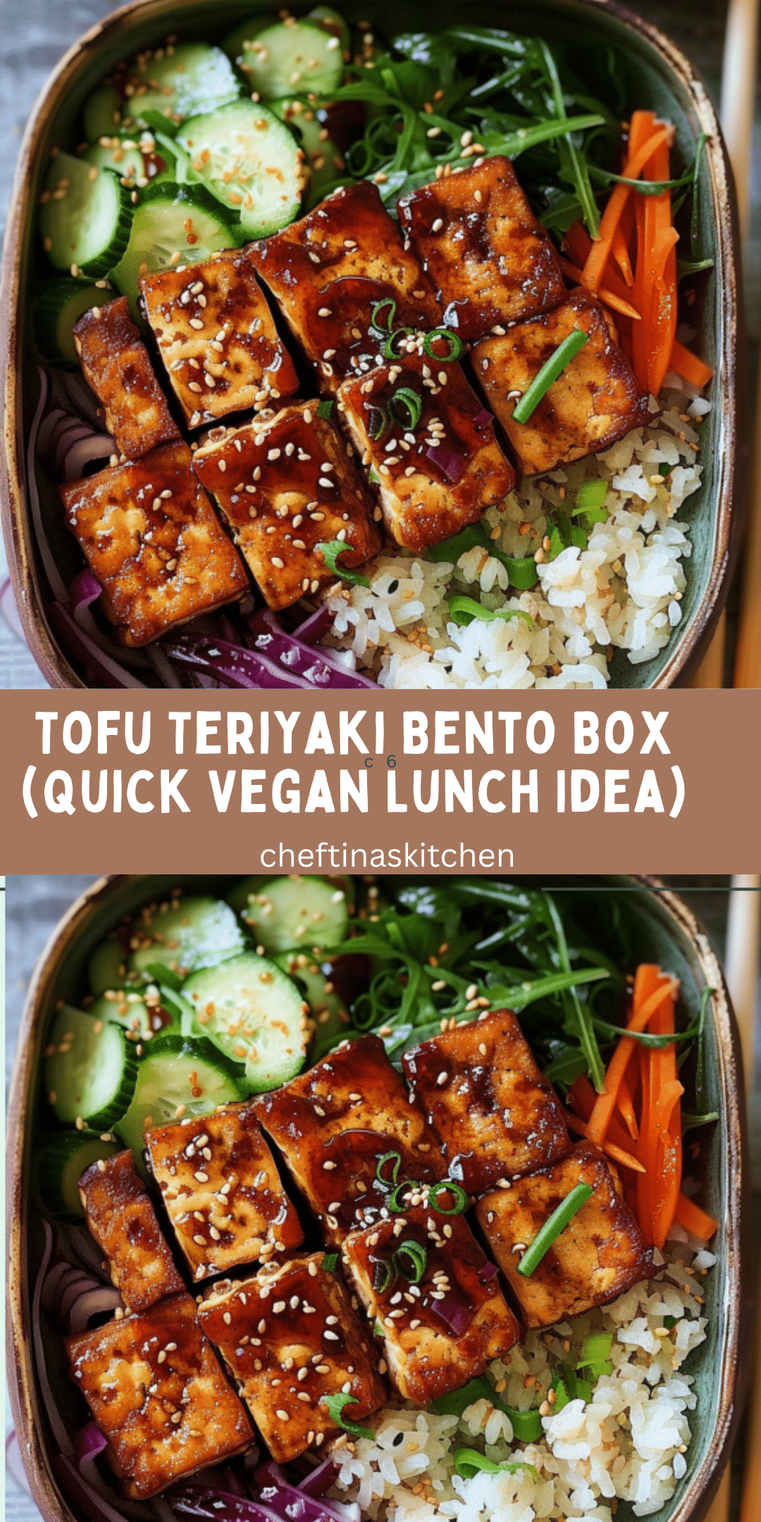 Tofu Teriyaki Bento Box (Quick Vegan Lunch Idea)