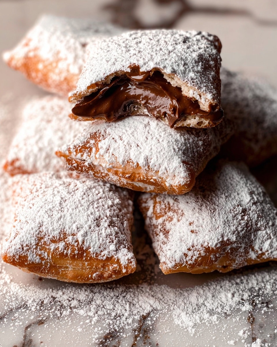 Chocolate Beignets with Rich Filling & Cocoa Dusting