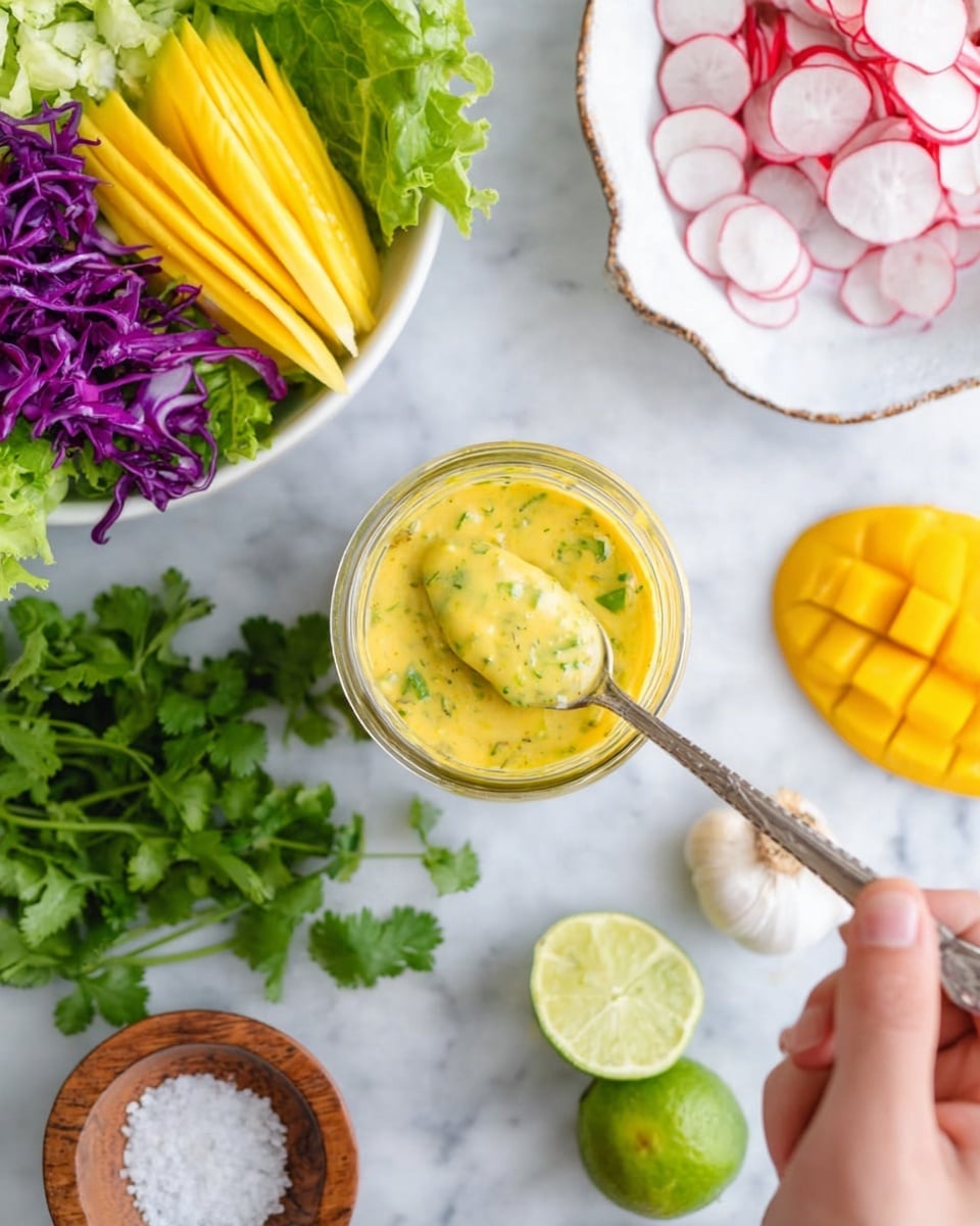 Homemade Mango Salad Dressing with a Tropical Spice Kick