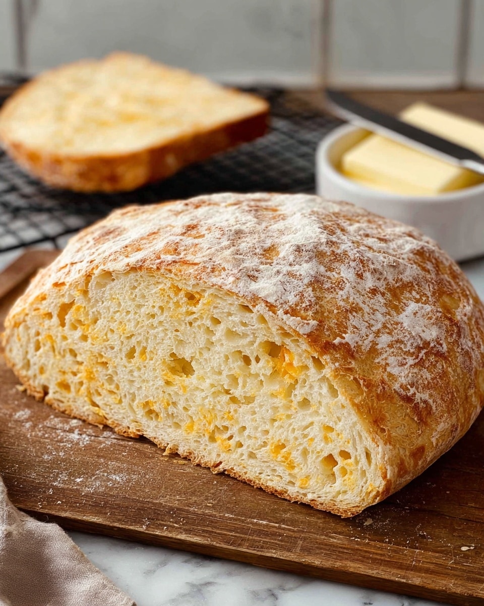No Knead Cheddar Skillet Bread - Easy Homemade Rustic Bread
