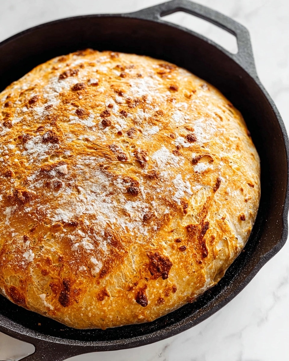 No Knead Cheddar Skillet Bread - Easy Homemade Rustic Bread